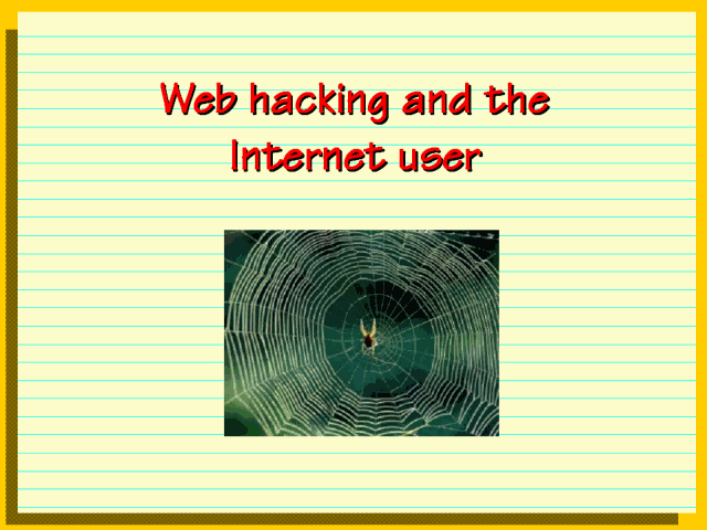 Web hacking and the