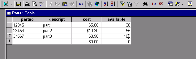 Entering and editing data