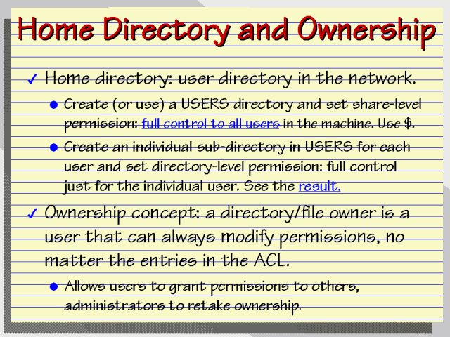 Home Directory and Ownership