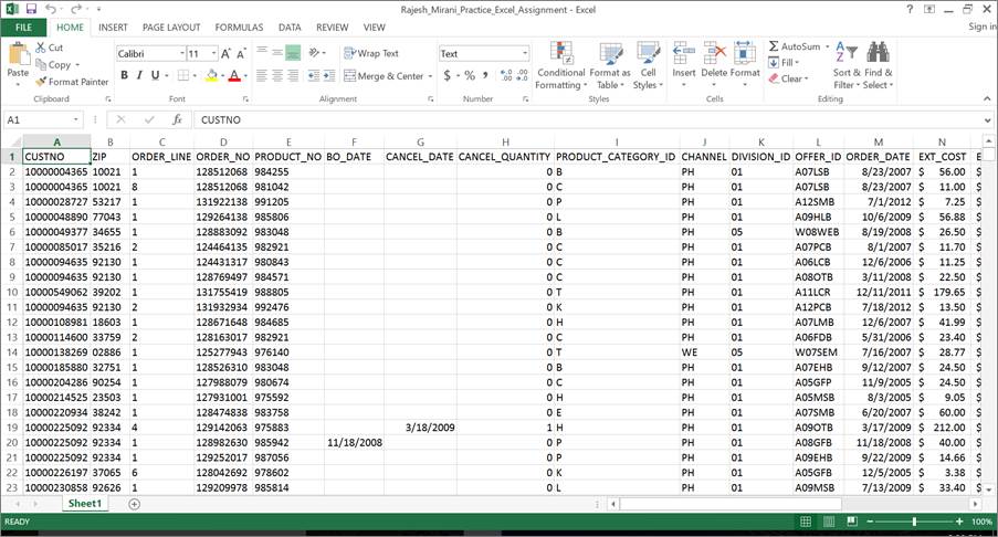 INSS 300 Practice Excel Assignment Walkthrough